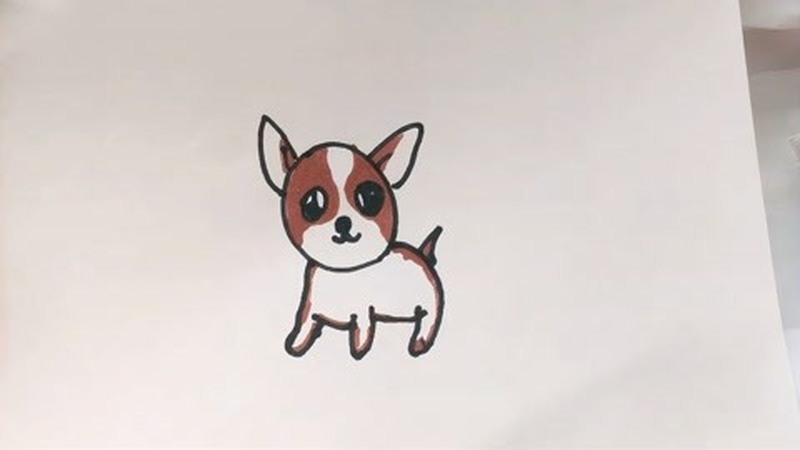 亲子简笔画,吉娃娃