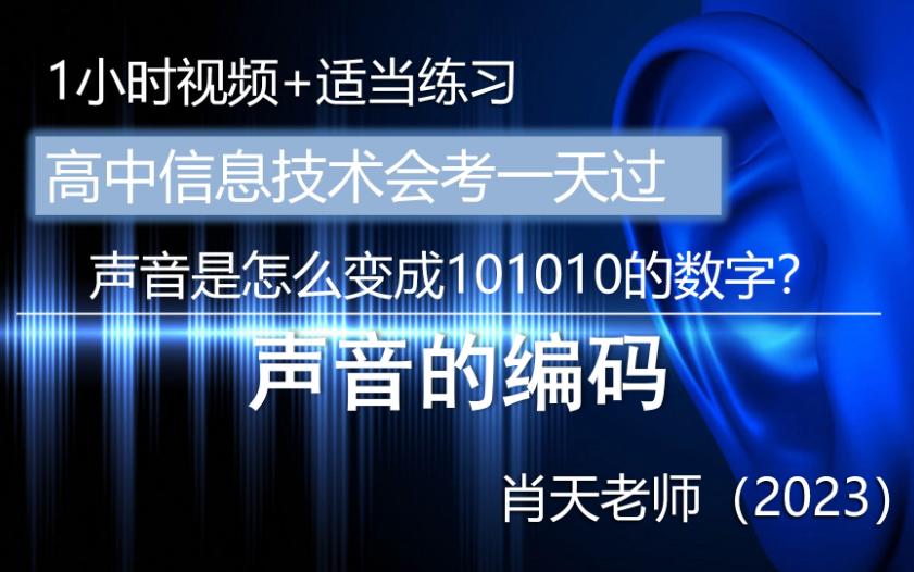 【高中信息技术微课】声音是怎么变成101010的数字-声音的编码(2023)