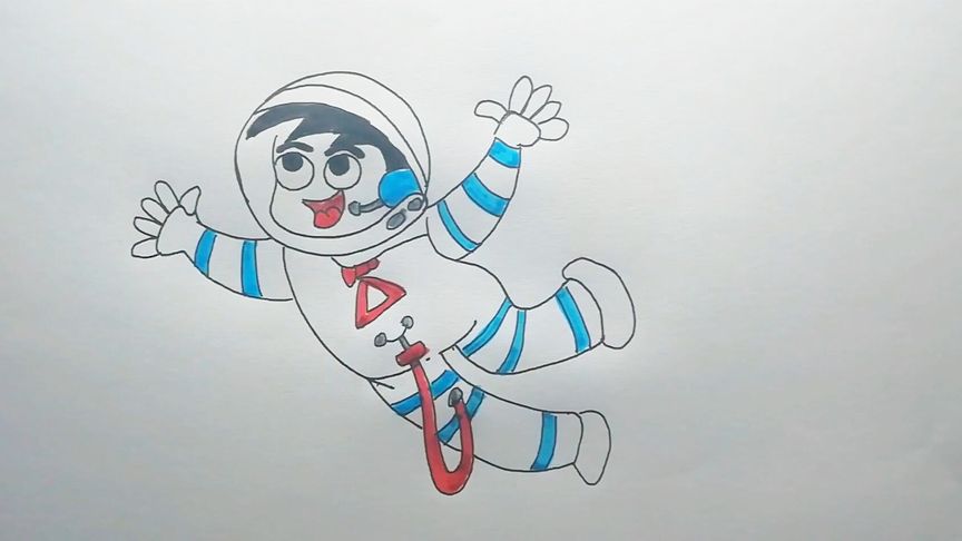 我们一起学画宇航员简笔画,一起遨游太空吧~~