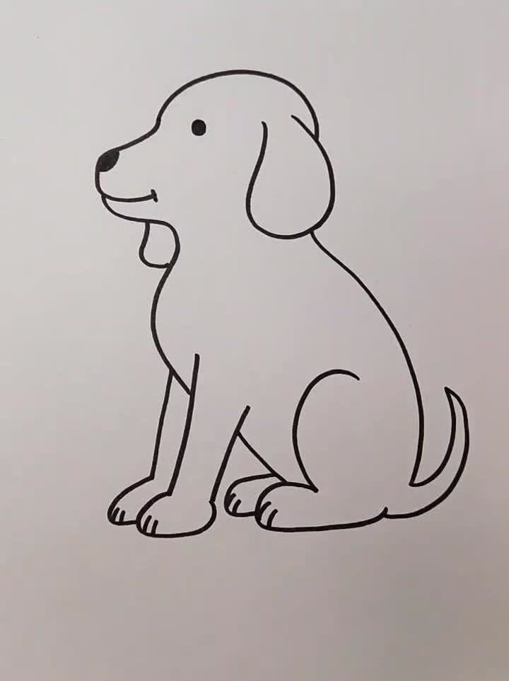 狗狗简笔画 十秒学会可爱狗狗画法