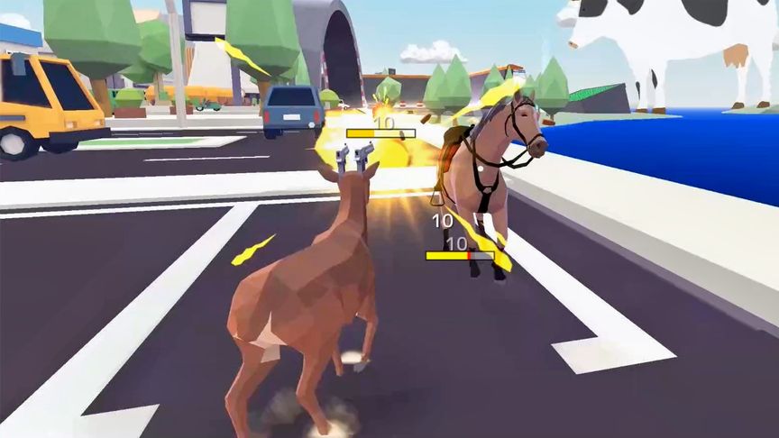 鹿模拟器:开局一把枪,鹿哥首先干掉一匹马