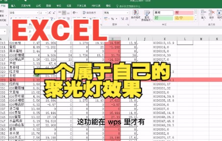 10几行代码EXCEL也可以拥有自己的聚光灯效果