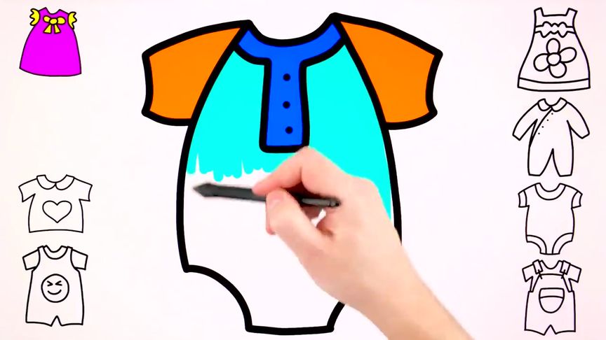 一分钟学会画各种彩色衣服一!趣绘儿简笔画