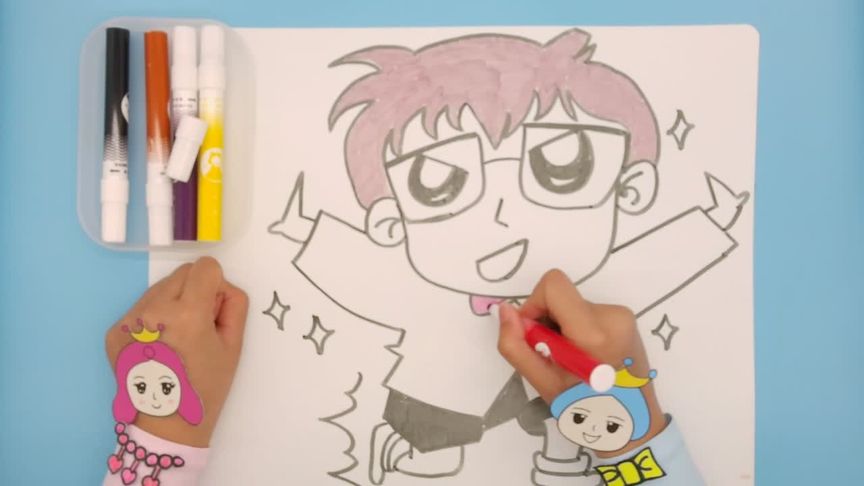 儿童学画画:侦探柯南的卡通形象简笔画涂鸦教学