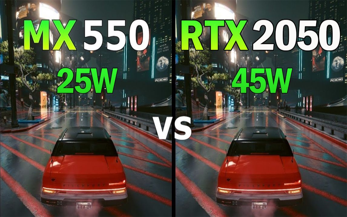 ...端)vs RTX 2050 4G(45W移动端) 笔记本显卡对比(1080P分辨率测试)