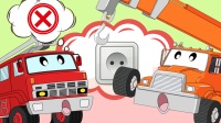 汽车世界之工程车小队 第67集 消防车豆豆教你用电安全知识,防止发生...