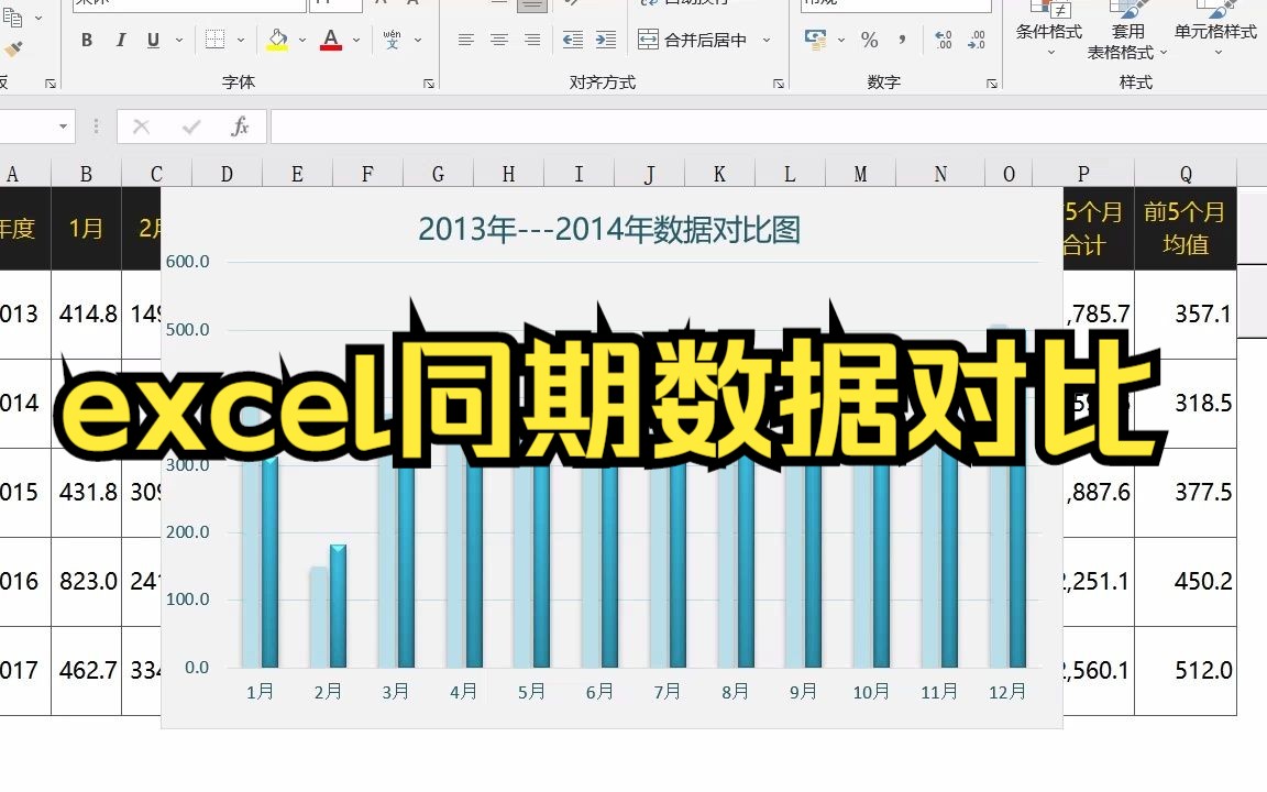 excel同期数据对比