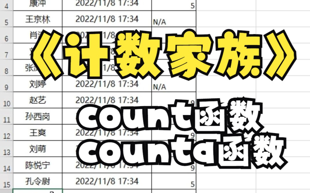 计数函数家族count和counta函数区别应用场景
