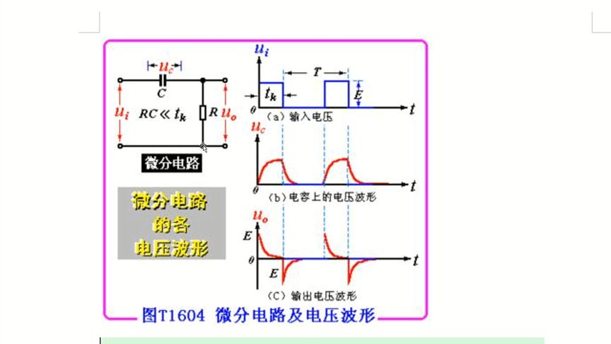 什么是积分电容与微分电容及积分电路与微分电路