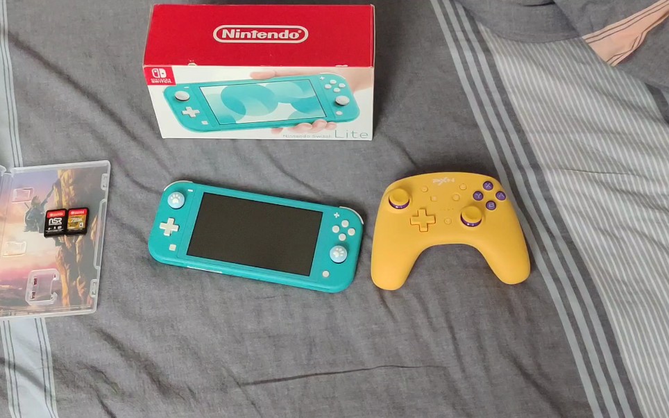 出switch lite日版盒子都有原装充电器都有99新两张卡带我觉得1300...
