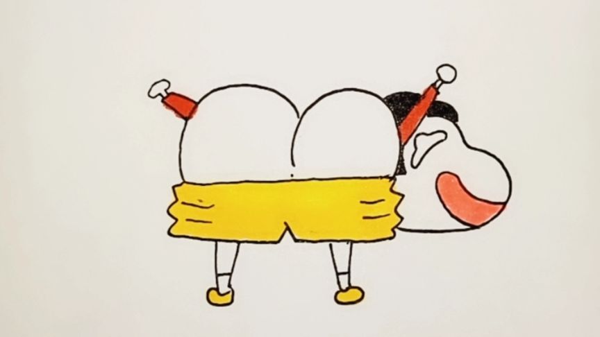 蜡笔小新,哈哈,简笔画