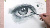 零基础素描基础教程 第16集 素描眼睛画法,眼珠玻璃质感表现讲解(超级...