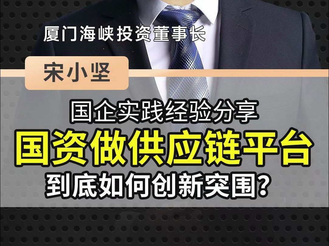 厦门海峡投资董事长谈国资做供应链平台 到底如何创新突围?