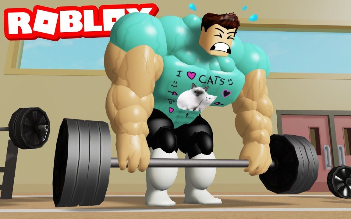 Roblox举重模拟器:变成火柴人的体型,到处被人欺负!灰狼