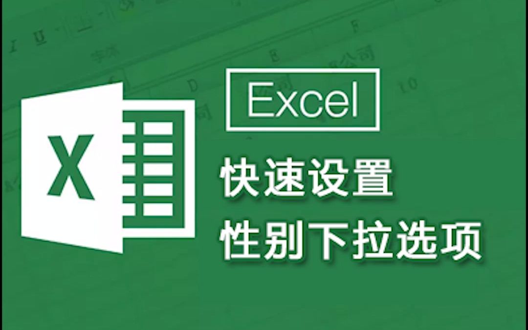 Excel之 快速设置性别下拉选项