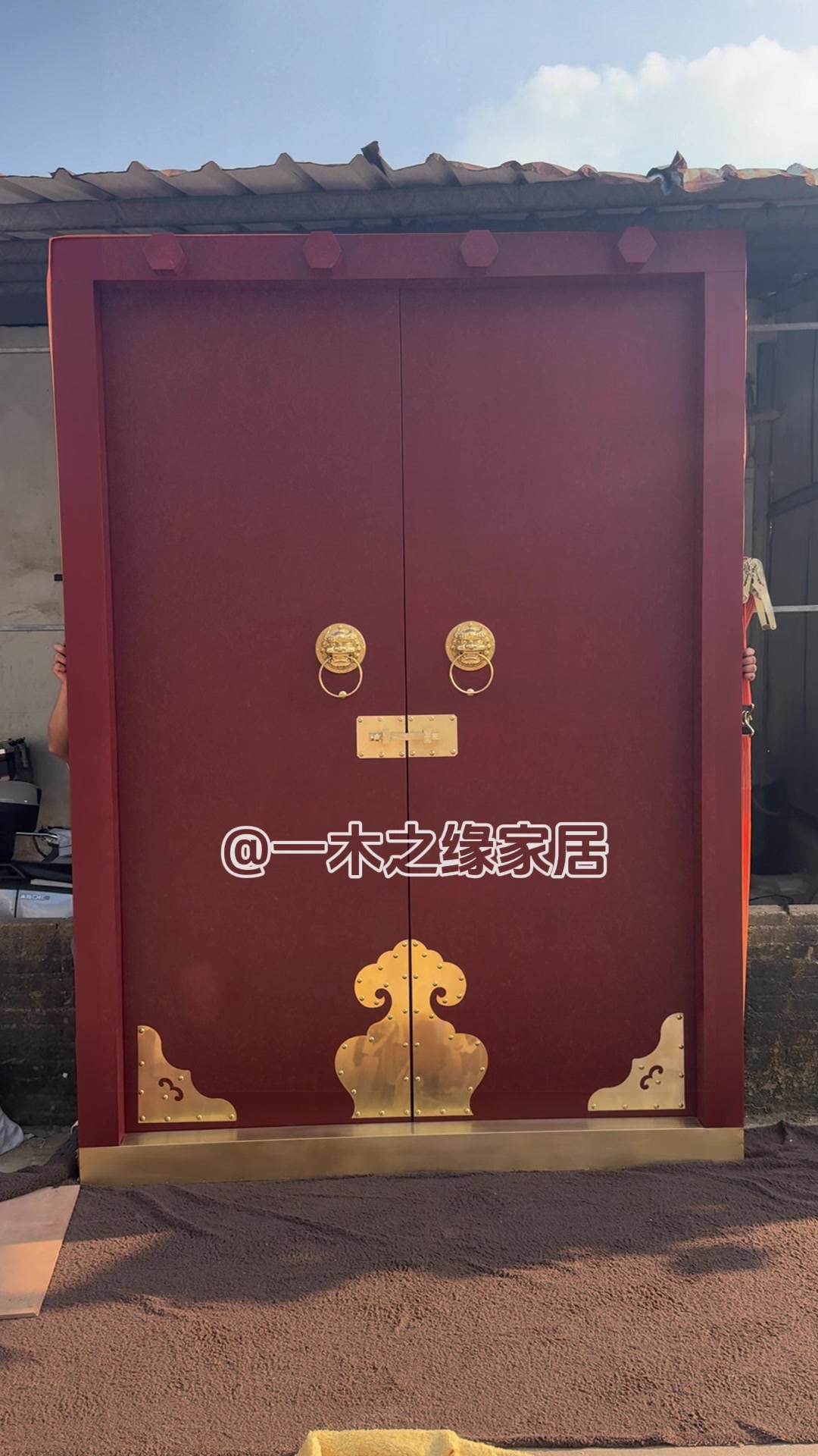 农村自建房实木大门#庭院大门#实木门 #老式木门 #自建房大门 #木门...