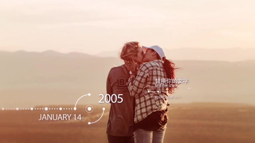 时间线回忆相册模板,图片文字均可替换, 您值得拥有!#ae素材