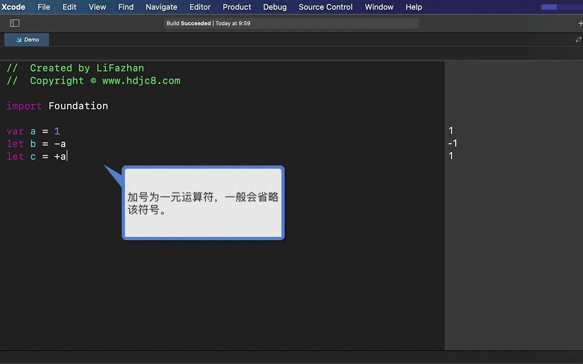 2-20 Swift的一元、二元和三元运算符[Swift语言入门实例教程]