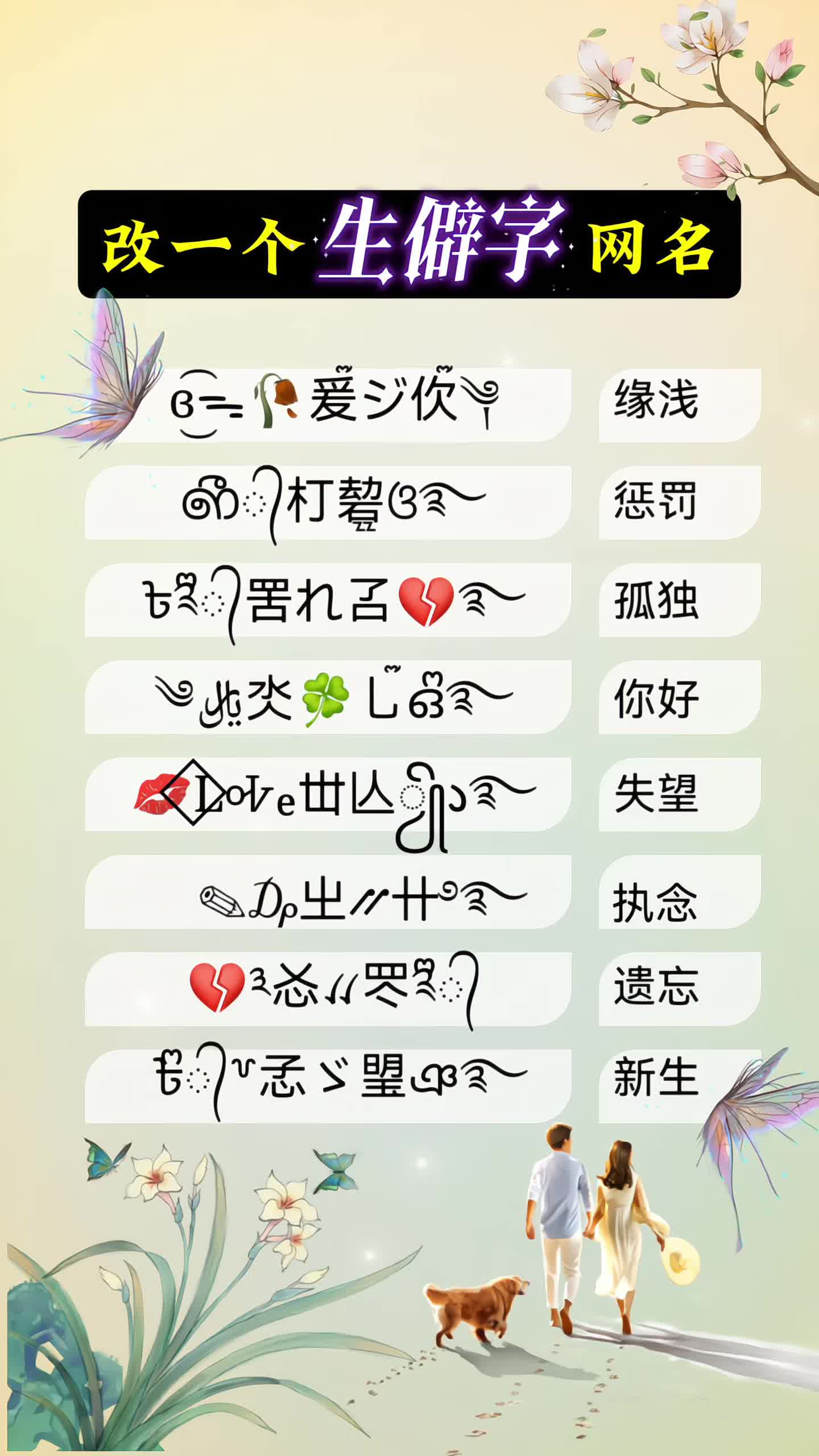 改一个生僻字网名,可复制粘贴的网名,一般人看不懂的生僻字网名#特殊...