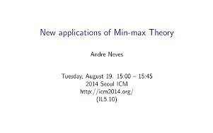 ICM2014 André Neves:Min-max理论的新应用