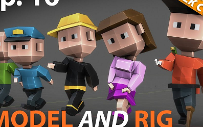 blender 低模人物集合 包含动作和导入unity