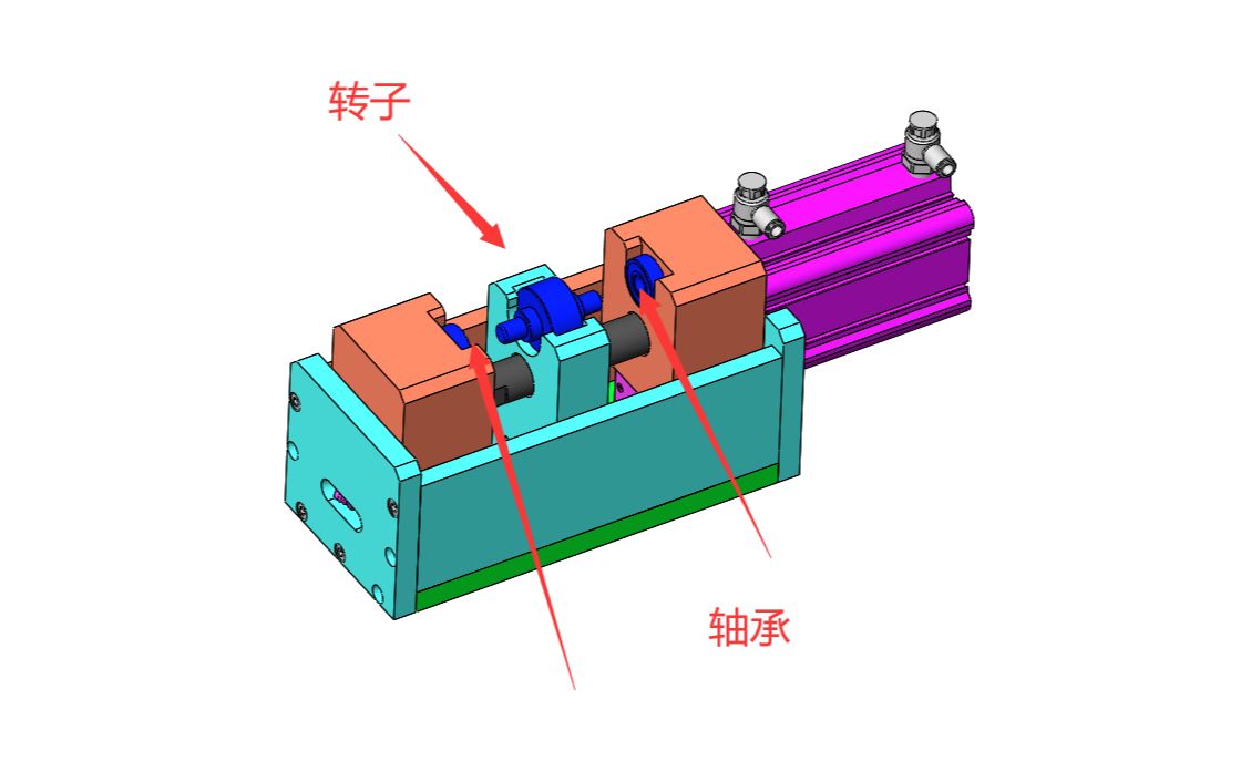 双轴承转子压装机构设计?采用单气缸压装,如何缓冲设计
