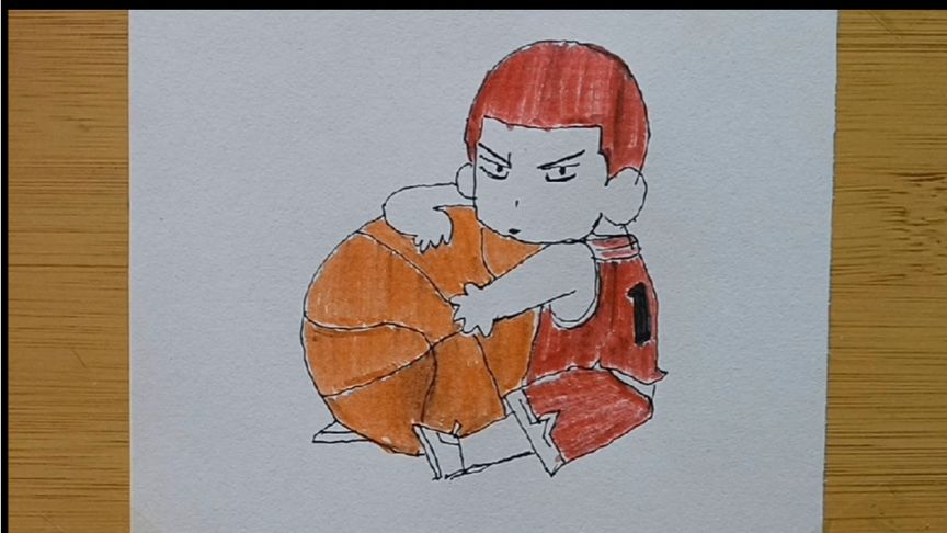 卡通人物简笔画 灌篮高手 樱木花道