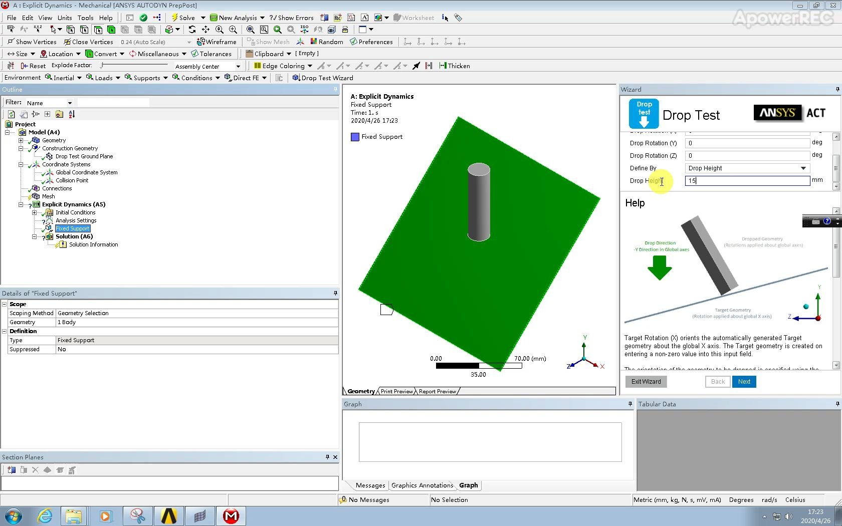 ansys2019 跌落模块 drop test