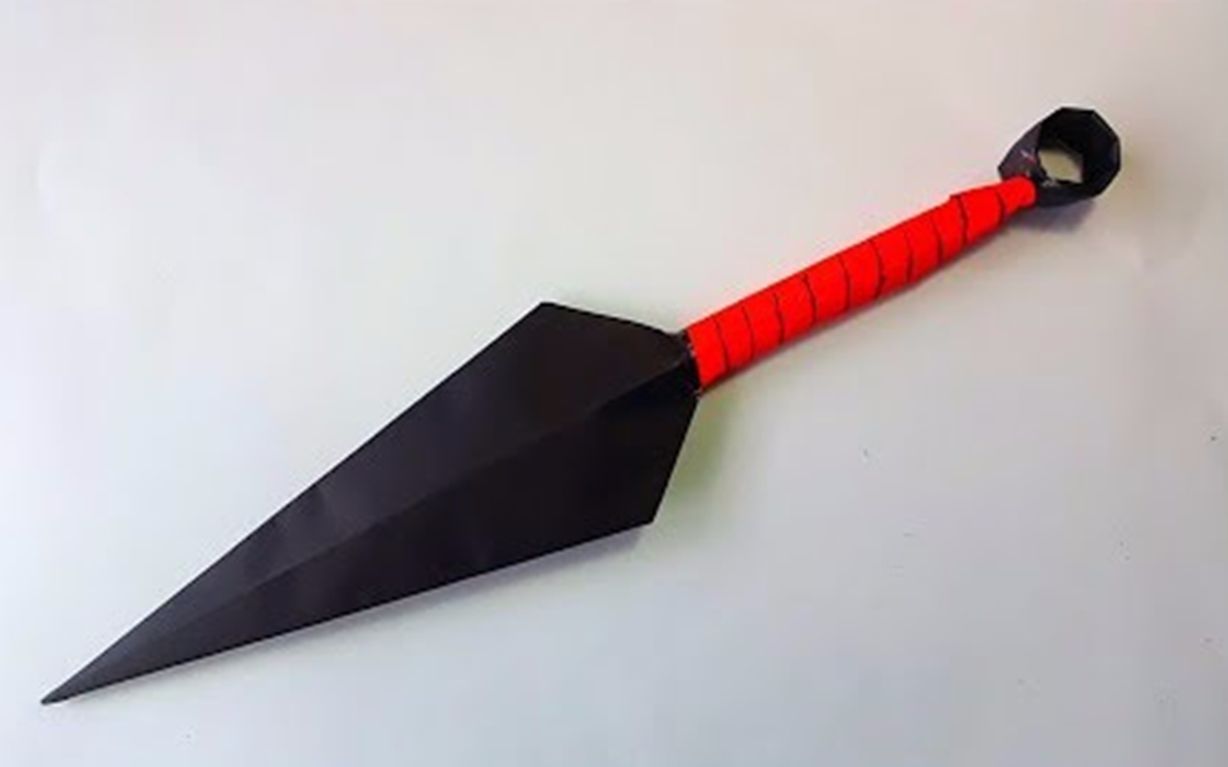火影忍者超大苦无手工折纸教程,折纸火影苦无,DIY手工制作教程