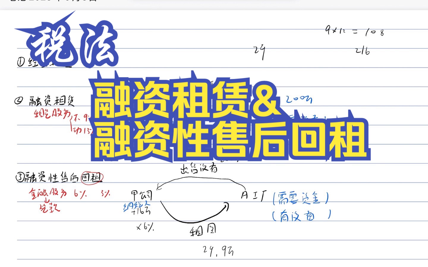 增值税-融资租赁与融资性售后回租