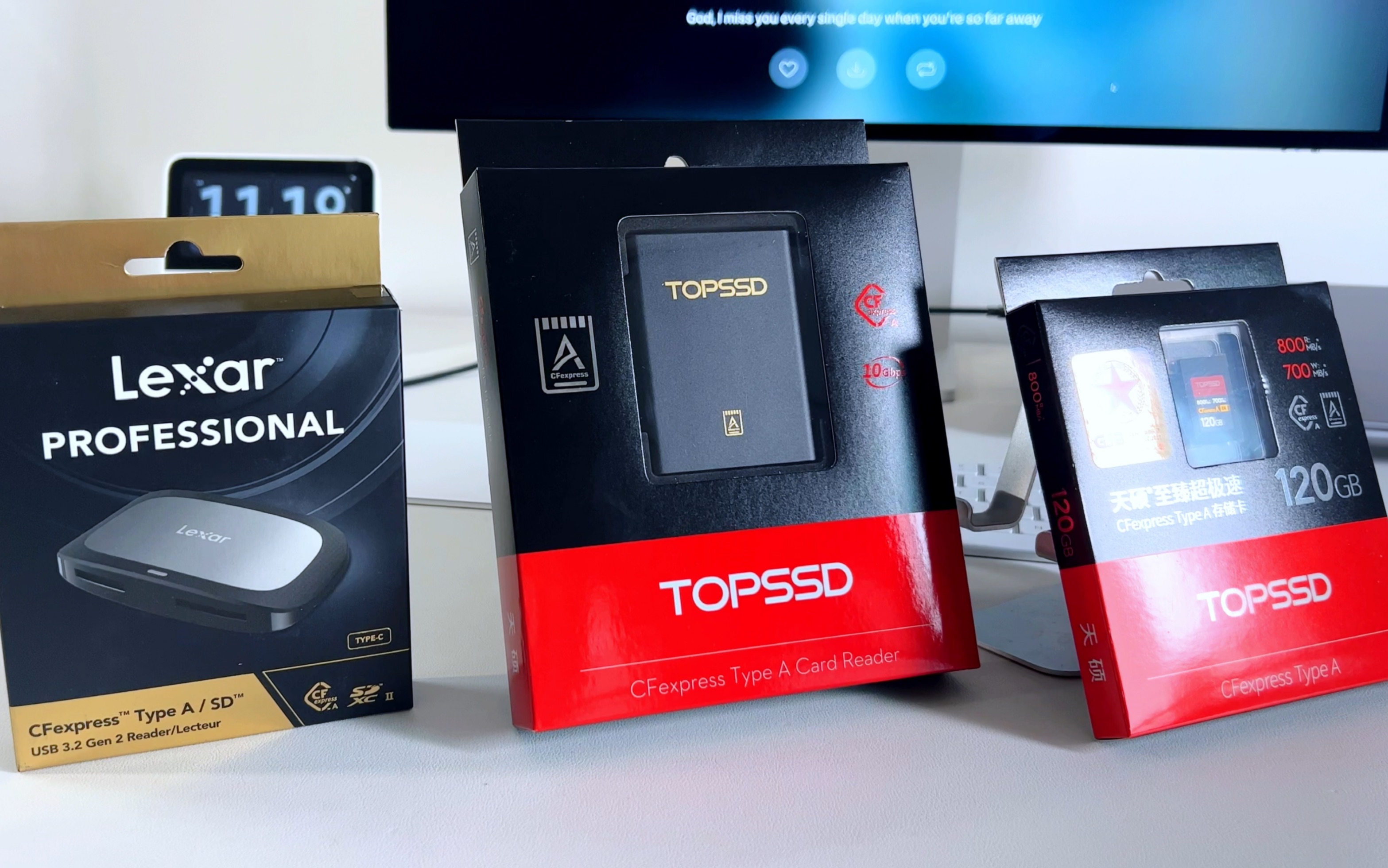 天硕CfeA卡和天硕、雷克沙读卡器的开箱测速