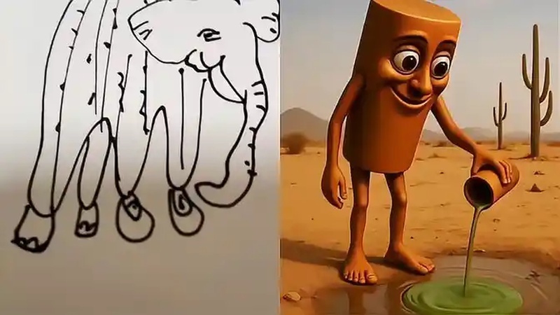 简笔画:大象的牙齿被锯掉了