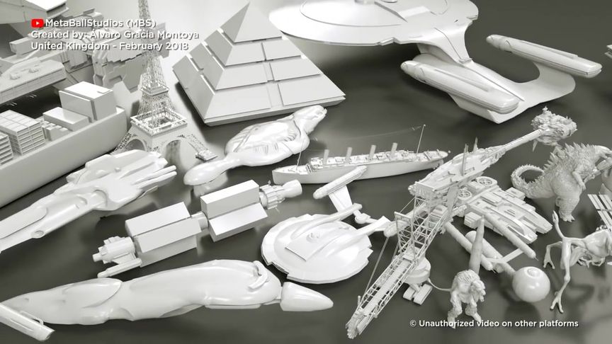 自然界动物3D模型大小比较