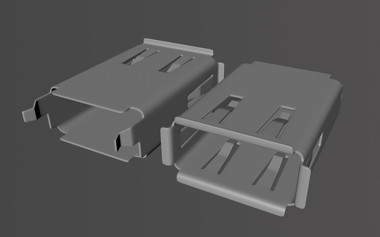 【C4D建模练习】超级简单的USB插口建模
