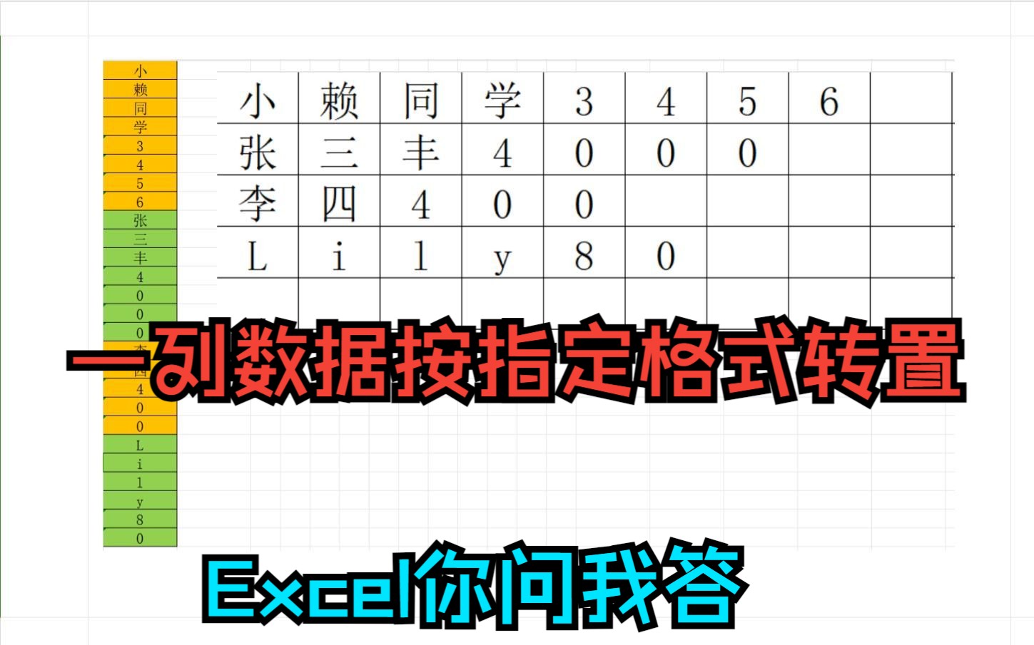《Excel你问我答》一列转多行,按指定内容转置,一列转成不同长度的行,...