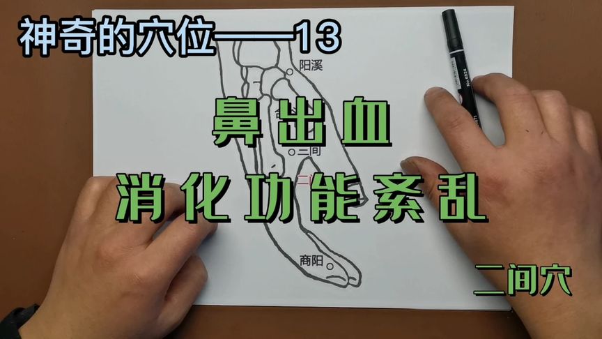 神奇的穴位——二间穴可以用于鼻出血以及胃肠功能紊乱。