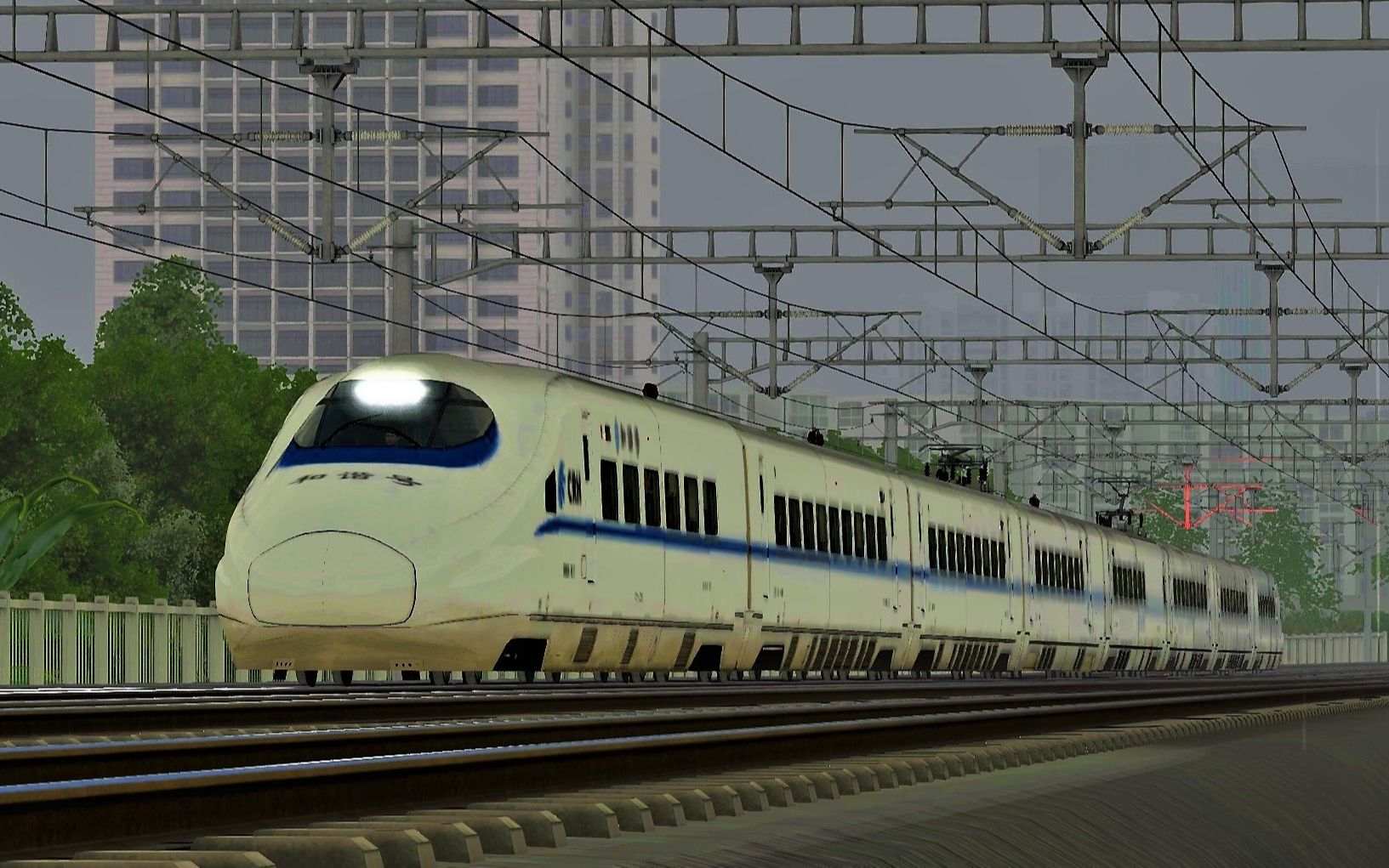 ...专 狂风暴雨中依旧坚持运行的统型CRH2A执跑D2958/5次 桂林北-贺州