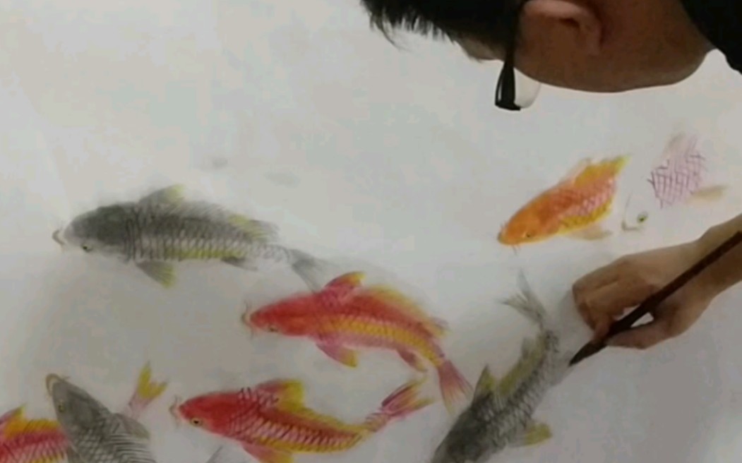 【国画】画九鱼图教程(上部)