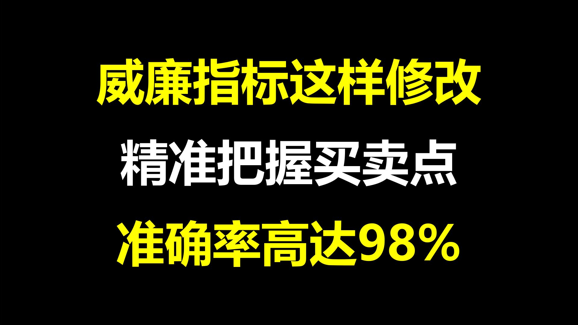 A股:威廉指标这样修改,精准把握买卖点,准确率高达98%,轻松买在主升浪!