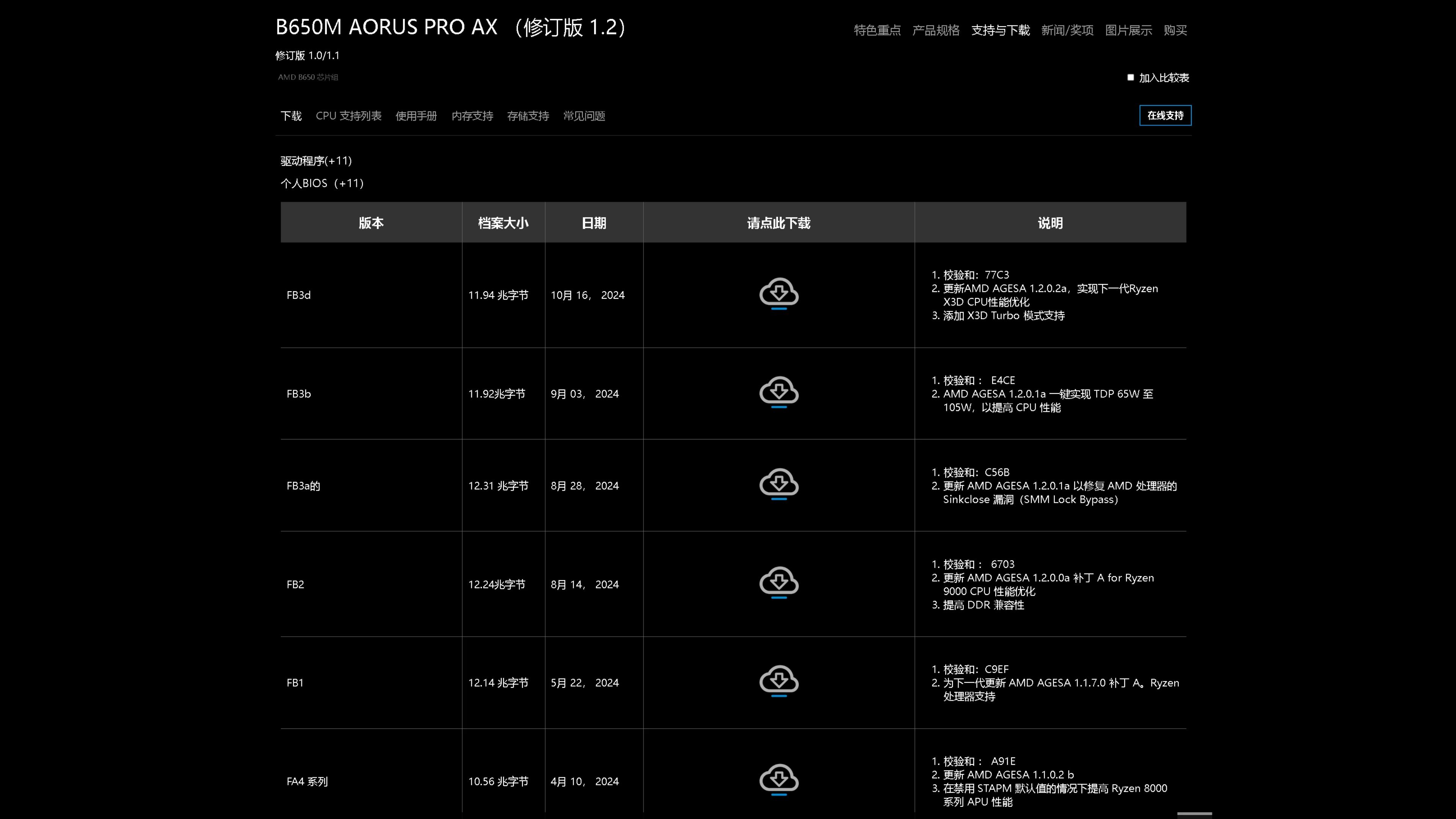 技嘉B650M升级最新BIOS支持X3D了!