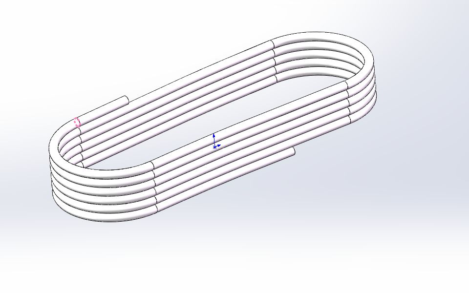利用solidworks交叉曲线工具绘制非典型螺旋曲线--以套管式换热器为例
