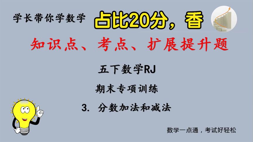 五下数学 期末专项训练 3. 分数加法和减法 视频讲解