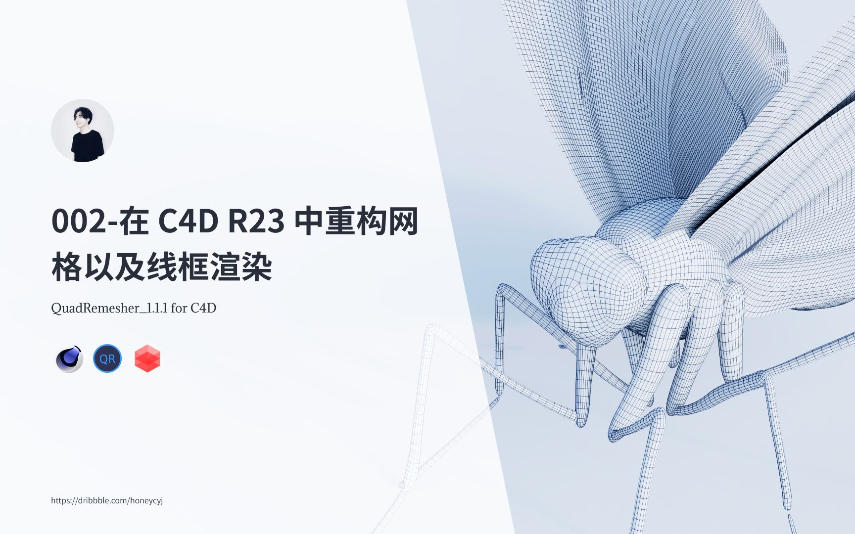 002-在C4D中重构网格并渲染线框