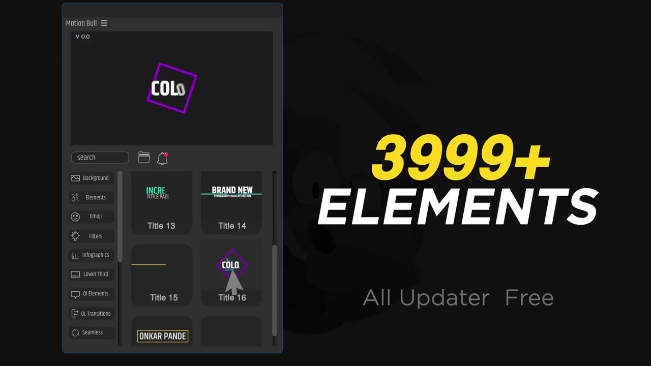 AE脚本 3999个MG卡通logo文字标题竖屏排版表情转场背景动画预设