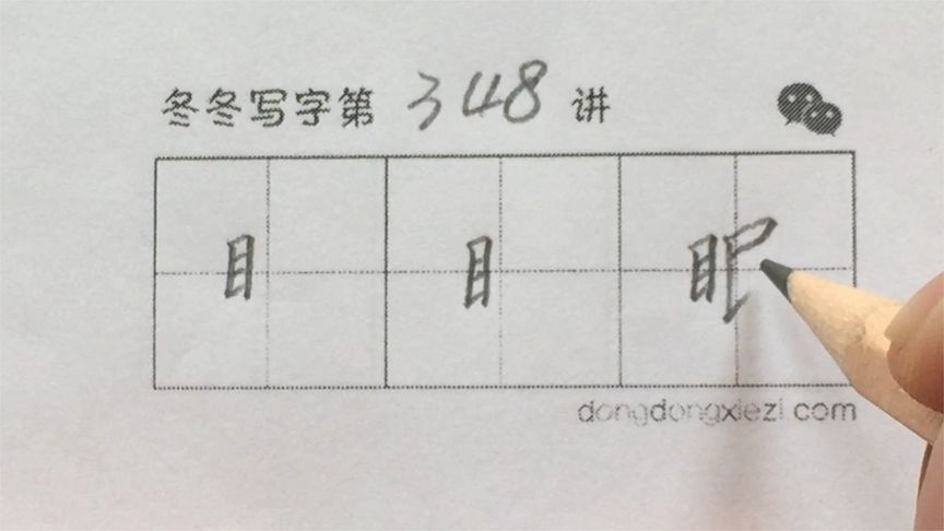 目字旁的写法~小学生铅笔书法学会了教小朋友~冬冬写字