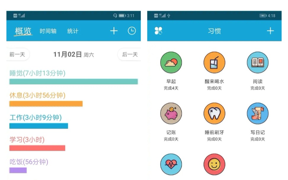 4款时间管理记录软件简单测试。