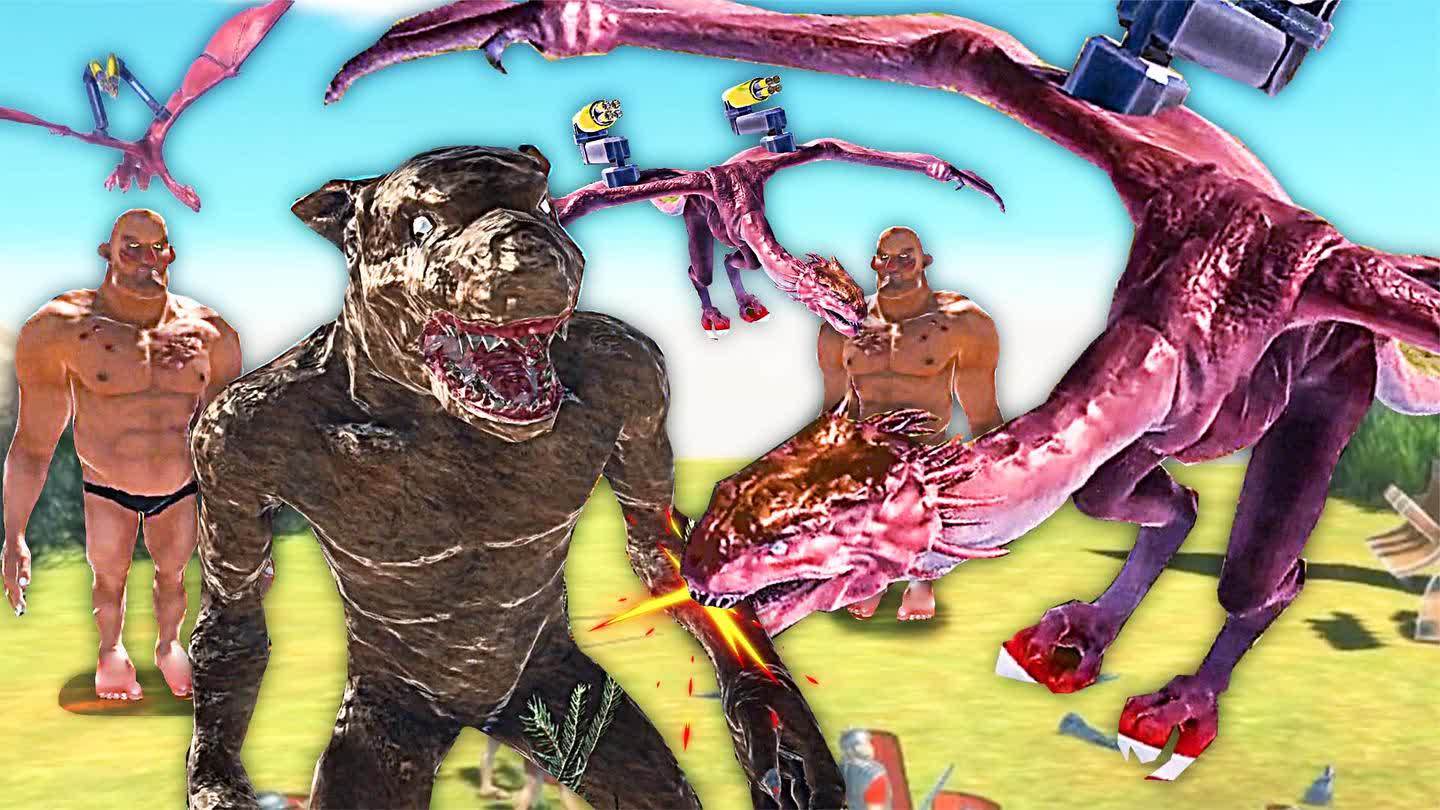 动物战斗模拟器 现实魔幻融合,火龙身上装加特林枪 阿波兔解说