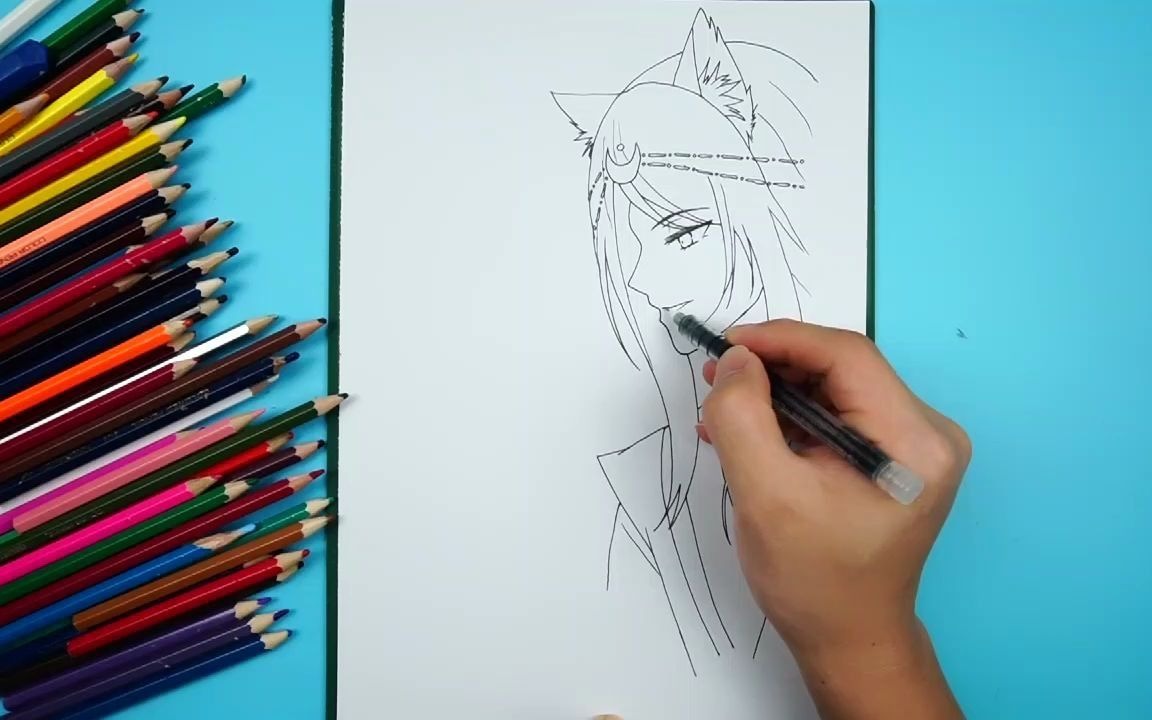 临摹精灵梦叶罗丽简笔画,颜爵