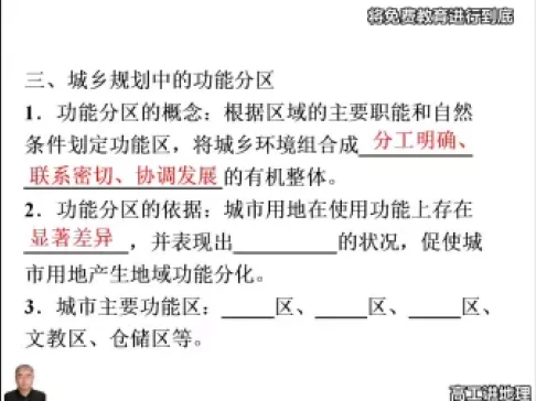 ...地理4选修城乡规划第三章城乡规划第二节城乡土地利用与功能分区