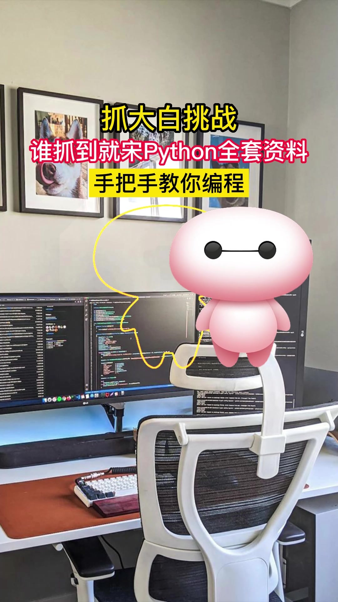 python零基础教程:只要你抓到就送Python全套籽料,把手教你入门